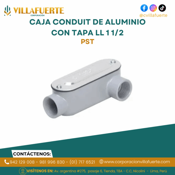 CAJA CONDUIT DE ALUMINIO CON TAPA LL 1 1/2