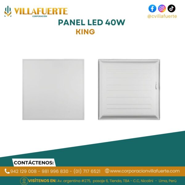PANEL LED 40W KING - Corporación VILLAFUERTE
