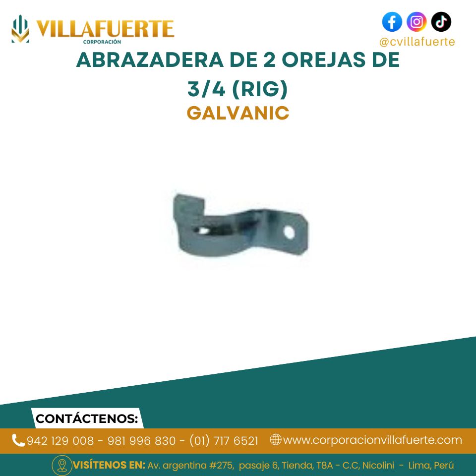 ABRAZADERA DE 2 OREJAS DE 3/4 (RIG)